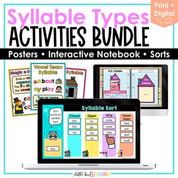 Syllable Types Bundle PRINT DIGITAL By Babe Bird Learning TpT
