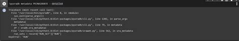 Bug Keyerror Run · Issue 168 · Saketkcpysradb · Github