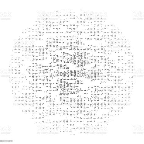 Black Math Symbols And Digits Forming Circle Shape Stock Illustration