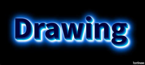 Drawing 3d Con Luz Azul Generador De Efectos De Texto