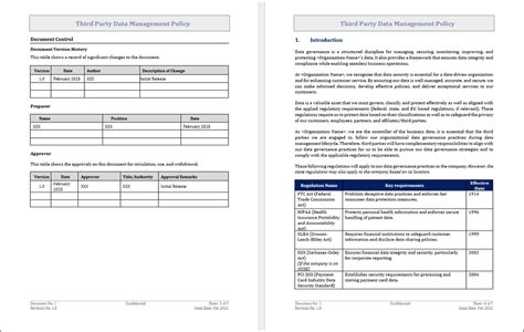 Third Party Data Management Policy Template Itsm Docs Itsm