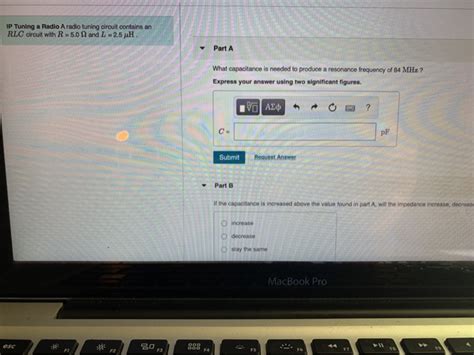 Solved IP Tuning A Radio A Radio Tuning Circuit Contains An Chegg Com