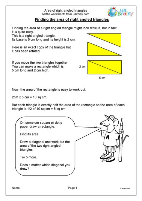 Area Right Angled Triangle
