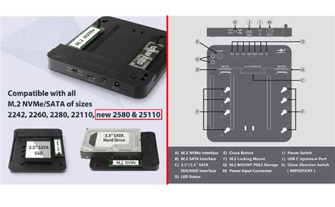 Nvme Dock Multi Function Storage Adapter With Clone Function For M2