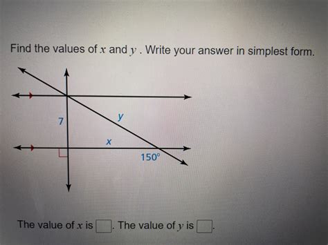 answered find the values of x and y write your… bartleby