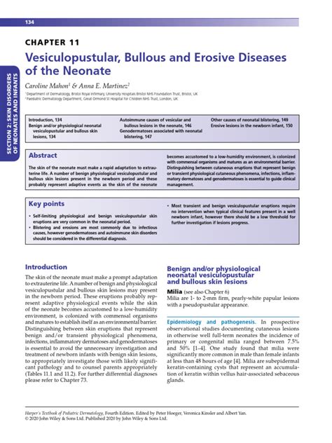 11 Vesiculopustular Bullous And Erosive Diseases Of The Neonate Pdf Herpes Simplex Pathology