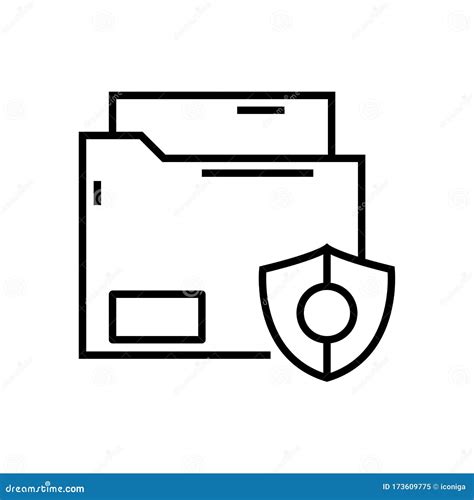 Confidential Files Line Icon Concept Sign Outline Vector Illustration Linear Symbol Stock