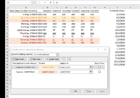 Highlight Weekends And Holidays Using Conditional Formatting In Excel