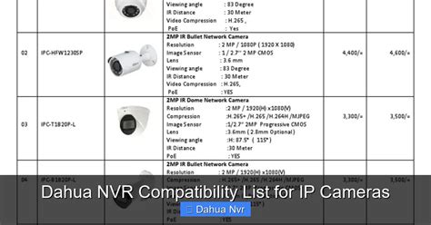 Dahua Nvr Compatibility List For Ip Cameras