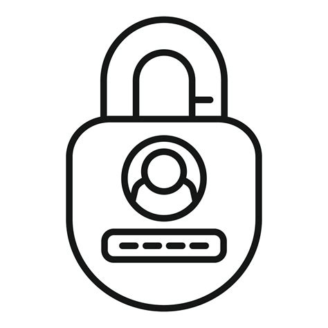 Account Password Protection Icon Outline Vector Personal Laptop
