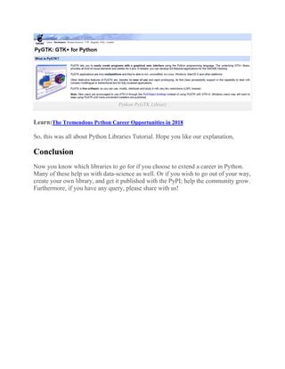 Python Standard Library List Of Important Libraries PDF