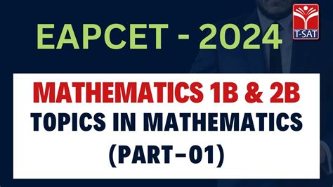 Eapcet 2024 Mathematics B Eapcet Crash Course Maths B Part 01 T Sat Youtube