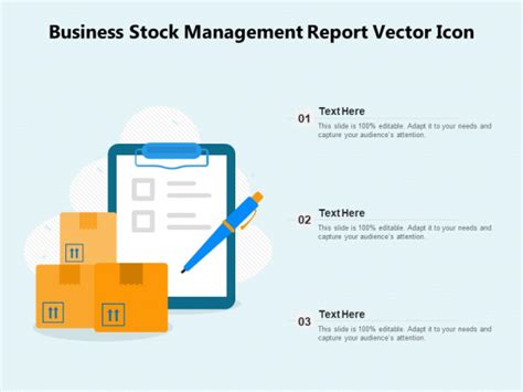 Business Stock Management Report Vector Icon Ppt PowerPoint Presentation Styles Background