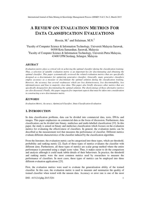 A Review On Evaluation Metrics For Data Classification Evaluations