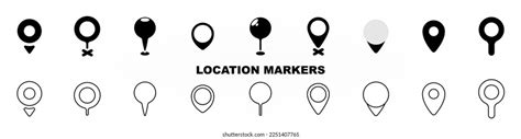 set gps pin marker illustration stock vector royalty free 2251407765