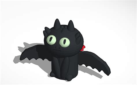 3d Design Toothless Dişsiz Tinkercad
