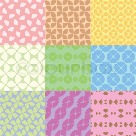Seamless Simple Geometry Pattern Set Stock Vector Colourbox