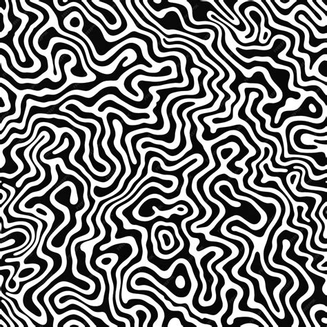 Cerveau Plat Noir Et Blanc Texture De Corail Imprimer Des Lignes Minces