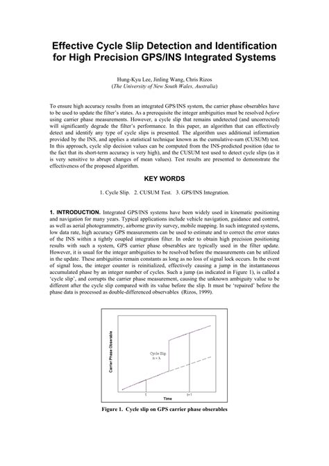 pdf effective cycle slip detection and identification for high