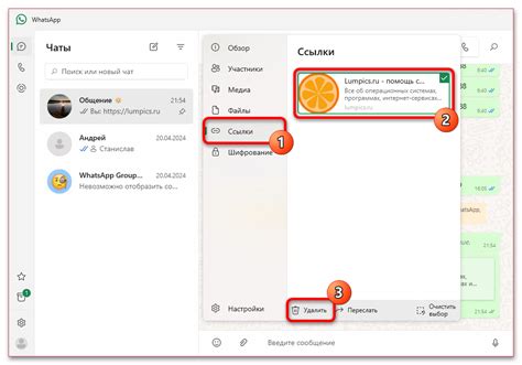 Как удалить ссылку в Ватсапе
