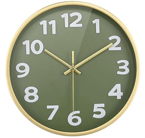 Sage Green And Gold Wall Clock