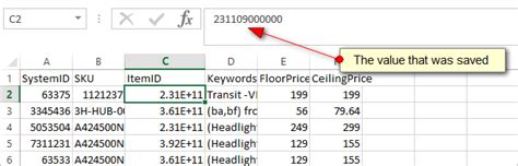 csv with item id errors becomes exponent when saved support
