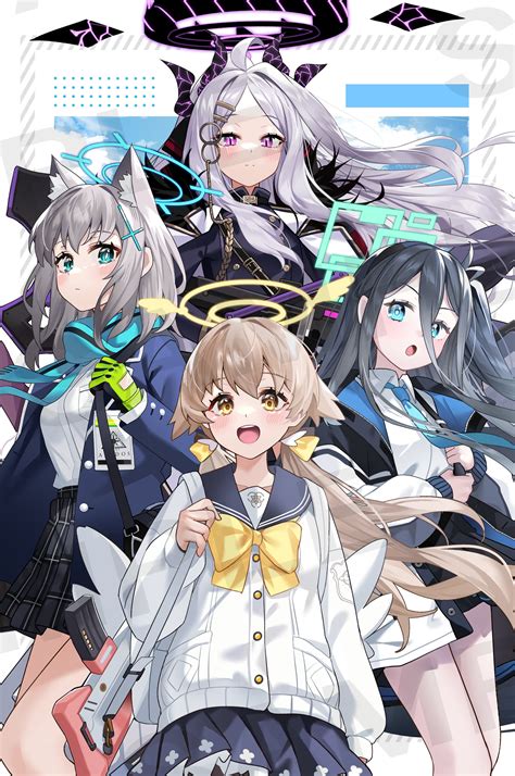 Shiroko Hina Aris And Hifumi Blue Archive Drawn By Shiromoca