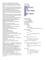 Cheat Sheet For CMPT Quiz Algorithm Is A Finite Sequence Of Unambiguous Instructions For
