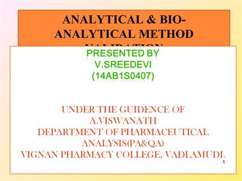 Analytical Method Validation And Validation Of Hplc Ppt