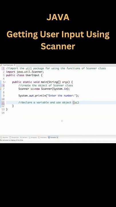 How To Get User Input Using Scanner In Java Shorts Youtube