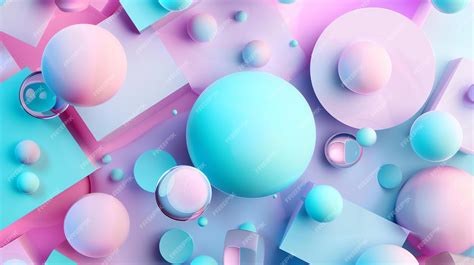 Premium Photo 3d Rendering Of A Colorful Abstract Background With Floating Geometric Shapes