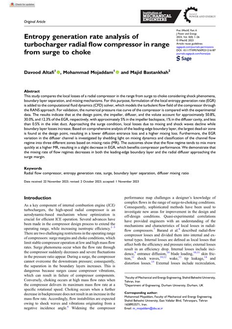 Pdf Entropy Generation Rate Analysis Of Turbocharger Radial Flow Compressor In Range From