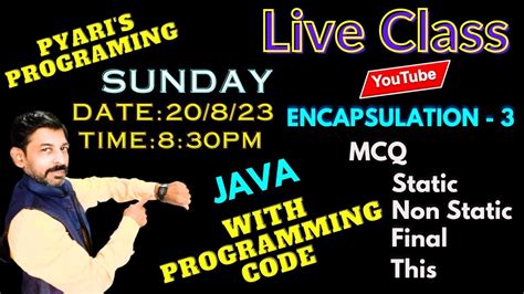 Java Encapsulation 3 Instance Variable Static Variable Final