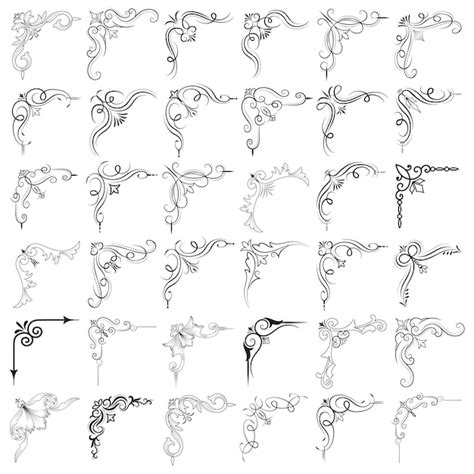 Premium Vector Vector Illustration Of Decorative Corner Frame Set Set
