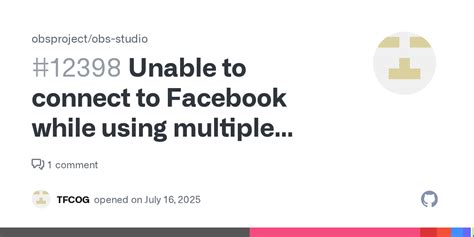 Unable To Connect To Facebook While Using Multiple Output Obs 3110