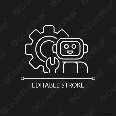 Technology White Linear Icon For Dark Theme Stock Vector 4197869 Crushpixel