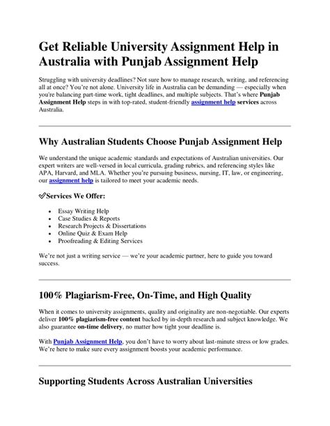 Ppt Get Reliable University Assignment Help In Australia With Punjab Assignment Help