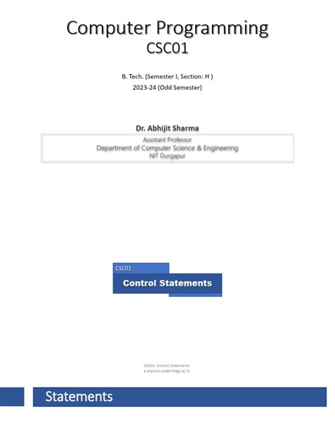Lecture 5 Control Statements Pdf Control Flow Computer Programming