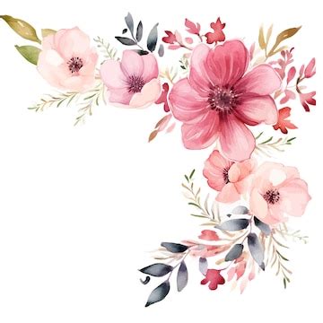 Premium Vector Watercolor Floral Border Clipart