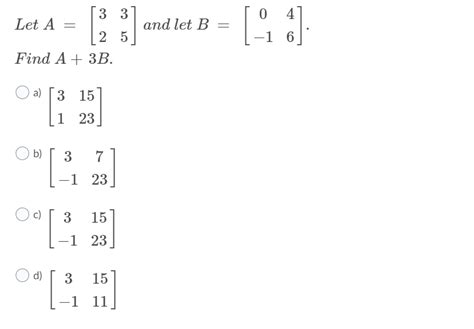 solved 0 and let b 3 3 let a 2 5 find a 3b [ 6] 1 6 a