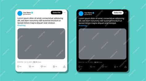premium vector set of x or twitter post or tweet mockup dark amp