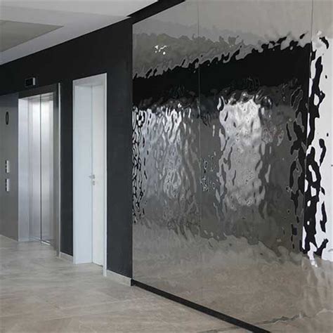 Delicate 3d Embossed Ss Wall Cladding Stainless Steel Hammered Design