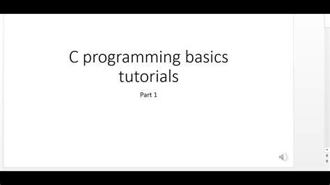 C Programming Basics Tutorials 1 Youtube