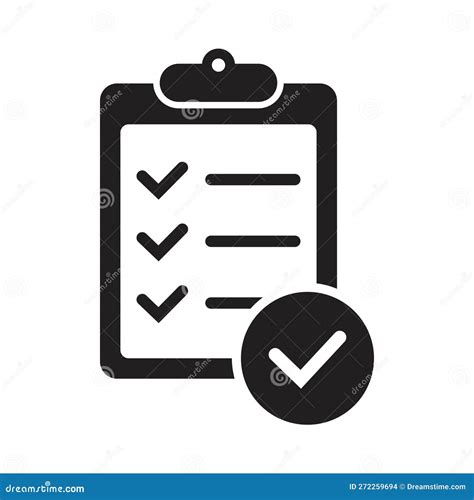 Clipboard With Check Mark Icon Isolated On Background Checklist Sign Symbol Stock Vector