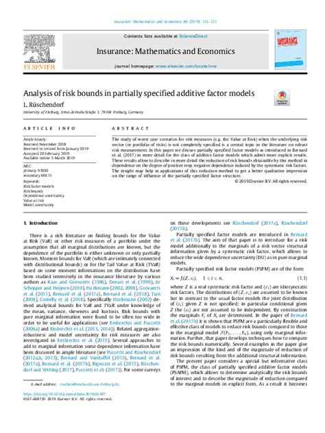 Pdf Analysis Of Risk Bounds In Partially Specified Additive Factor Models