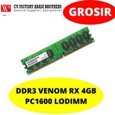 Ddr3 Venom Rx 4gb Pc1600 Lodimm