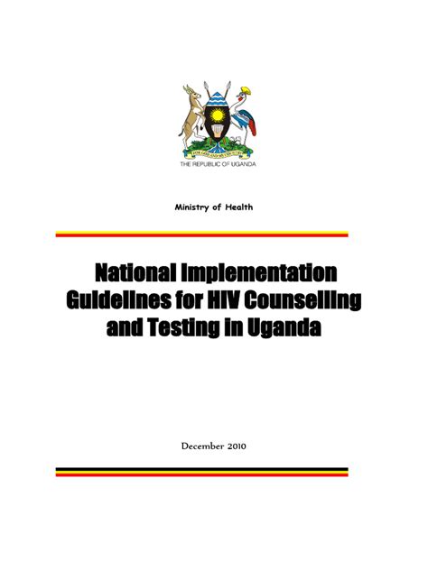 National Implementation Guidelines For Hiv Counselling And Testing In Uganda Pdf Diagnosis