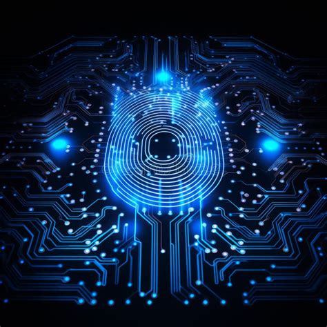 Enhancing Digital Safety With A Fingerprint Touch Generative Ai Stock Illustration