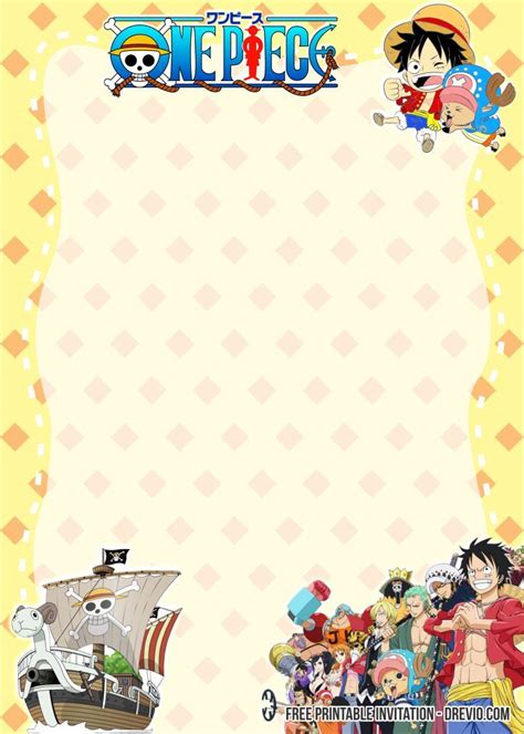 Free One Piece Invitation Templates One Piece Birthdays One Piece
