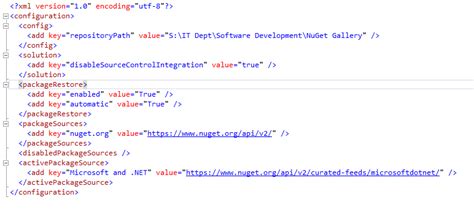 how to add nuget config file in solution